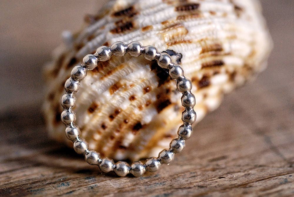 Silver Stacking Ring Silver Bead Ring Silver Bead Ball Ring - Etsy