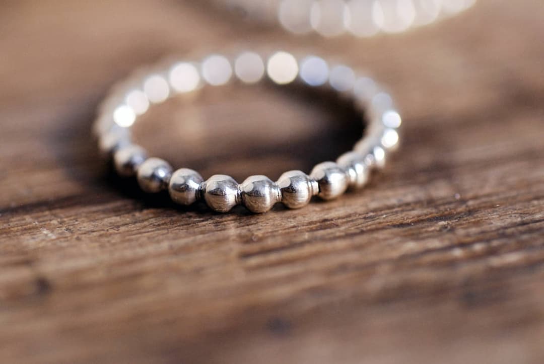 Silver Stacking Ring, Silver Bead Ring, Silver Bead Ball Ring, Sterling ...