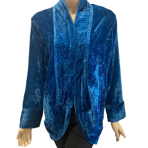 Blue Silk Jacket - Etsy