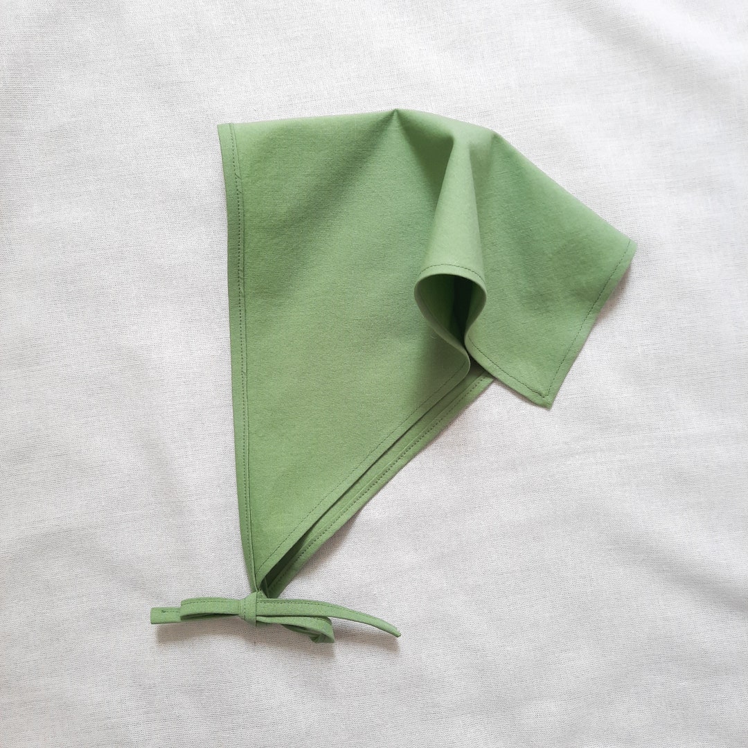 Triangle Hair Scarf Green, Cottagecore Hair Scarf, Womens Triangle Hair ...