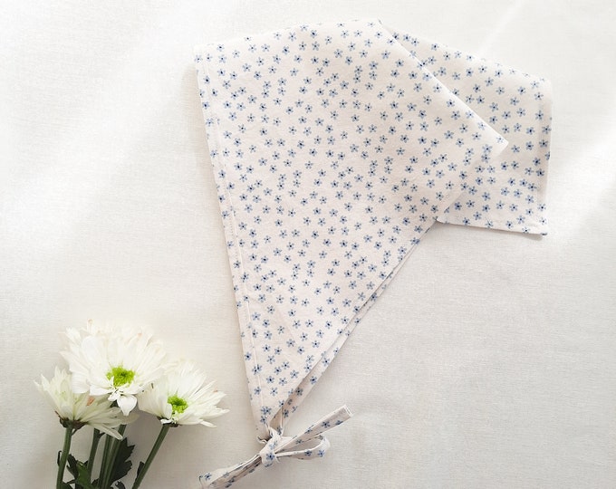 Cotton Triangle Hair Scarf, Cottagecore Floral Hair Scarf, Womens ...