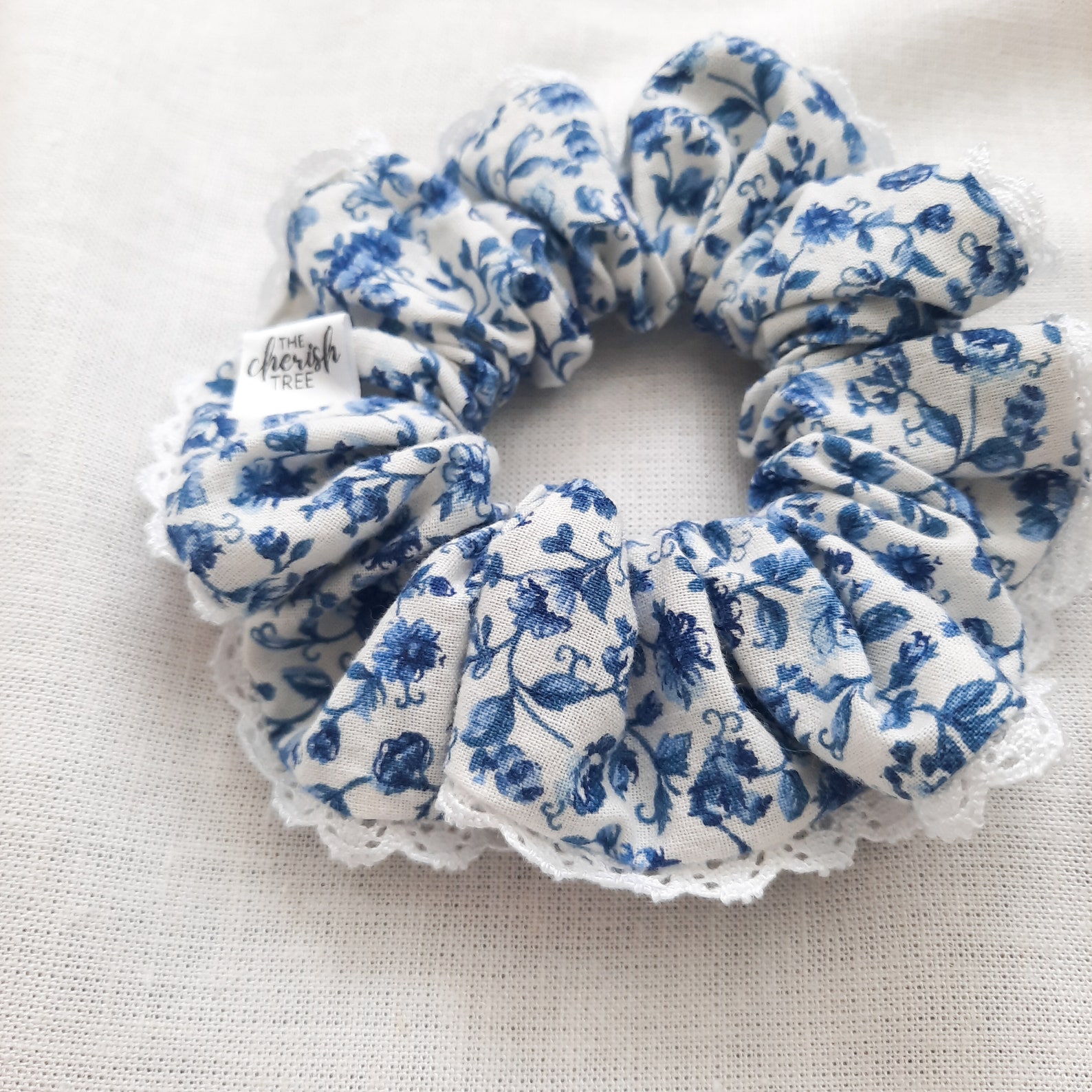 Floral Lace Scrunchie, Cottagecore Hair Accessory, Butterfly Print - Etsy