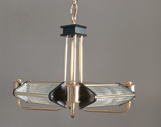 Italian Mcm Pendant Light From the 1970s Glass and Bakelite Hollywood ...