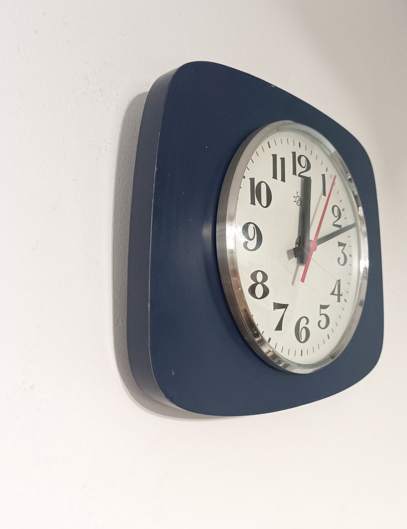 Retro Vintage Blue Wall Clock by DD From the 1980s | Etsy