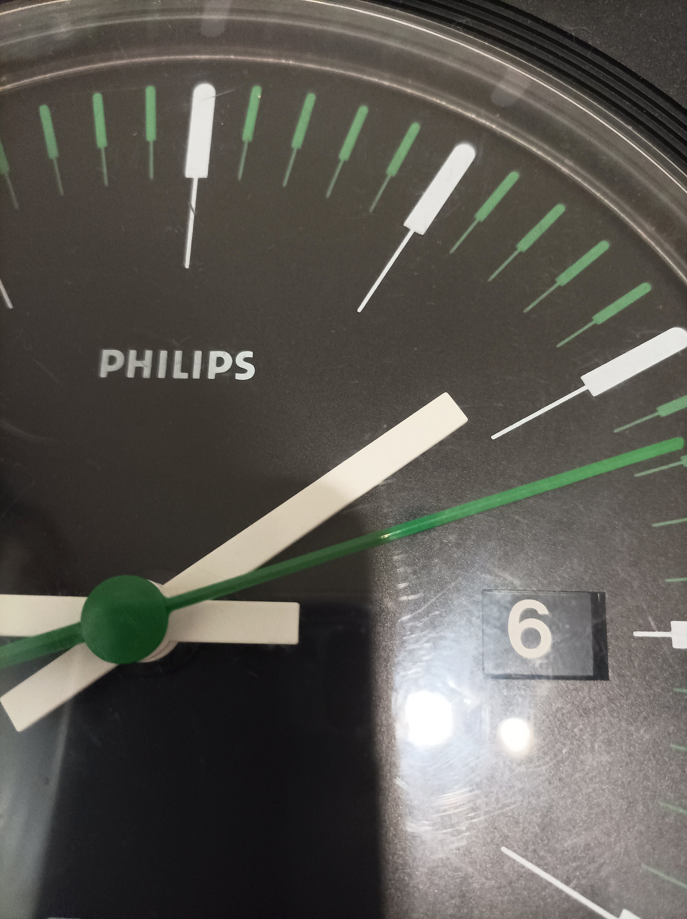Vintage Black Philips Wall Clock With Date Display 80s West - Etsy