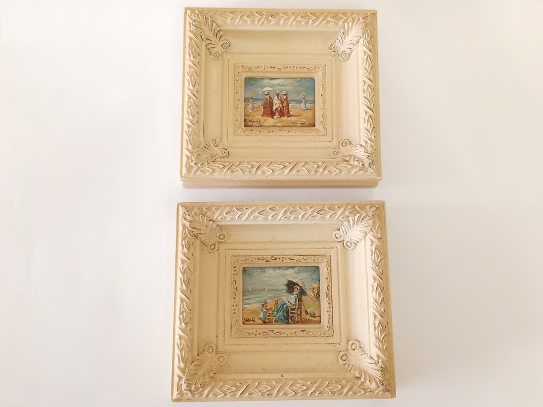Pair of Miniature Oil Paintings Signed by the Artist Circa 1970 ...
