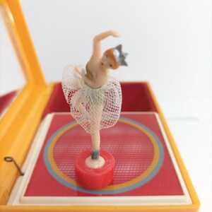 Small Orange Music Box With Ballerina Made in Japan Circa 1980s Lady ...