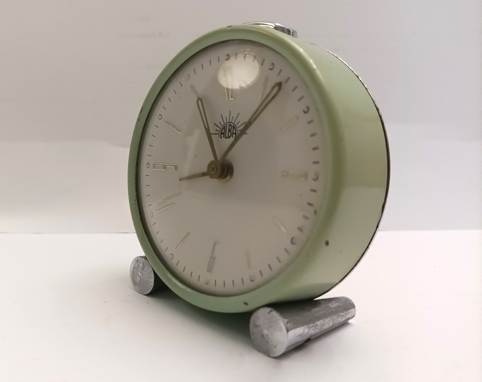 Vintage Spanish Alarm Clock Circa 1960 Green Alba Alarm Clock With ...