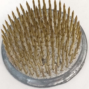 Vintage Metal Flower Frog From Japan Circa 1990 Small Ikebana Japanese ...