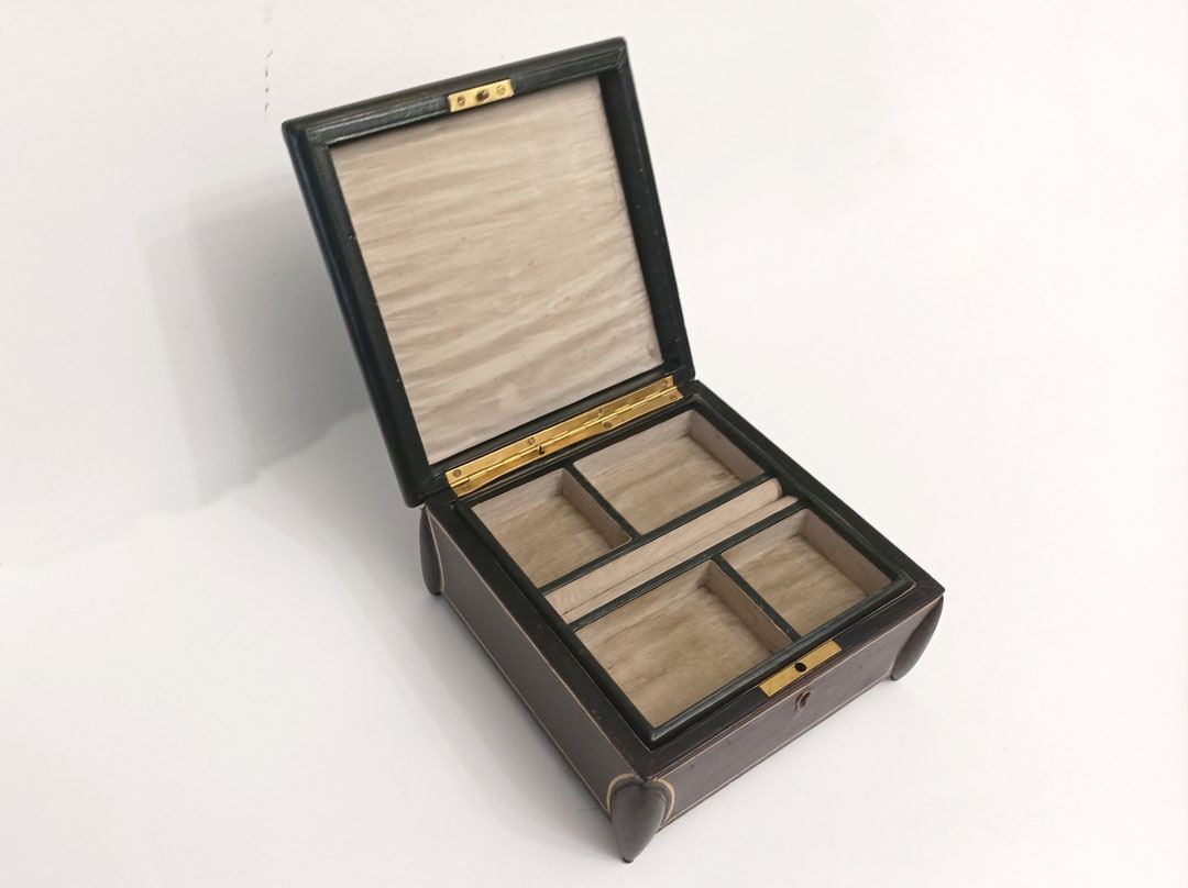 Antique French Black Faux Leather Music Box With Reuge - Etsy