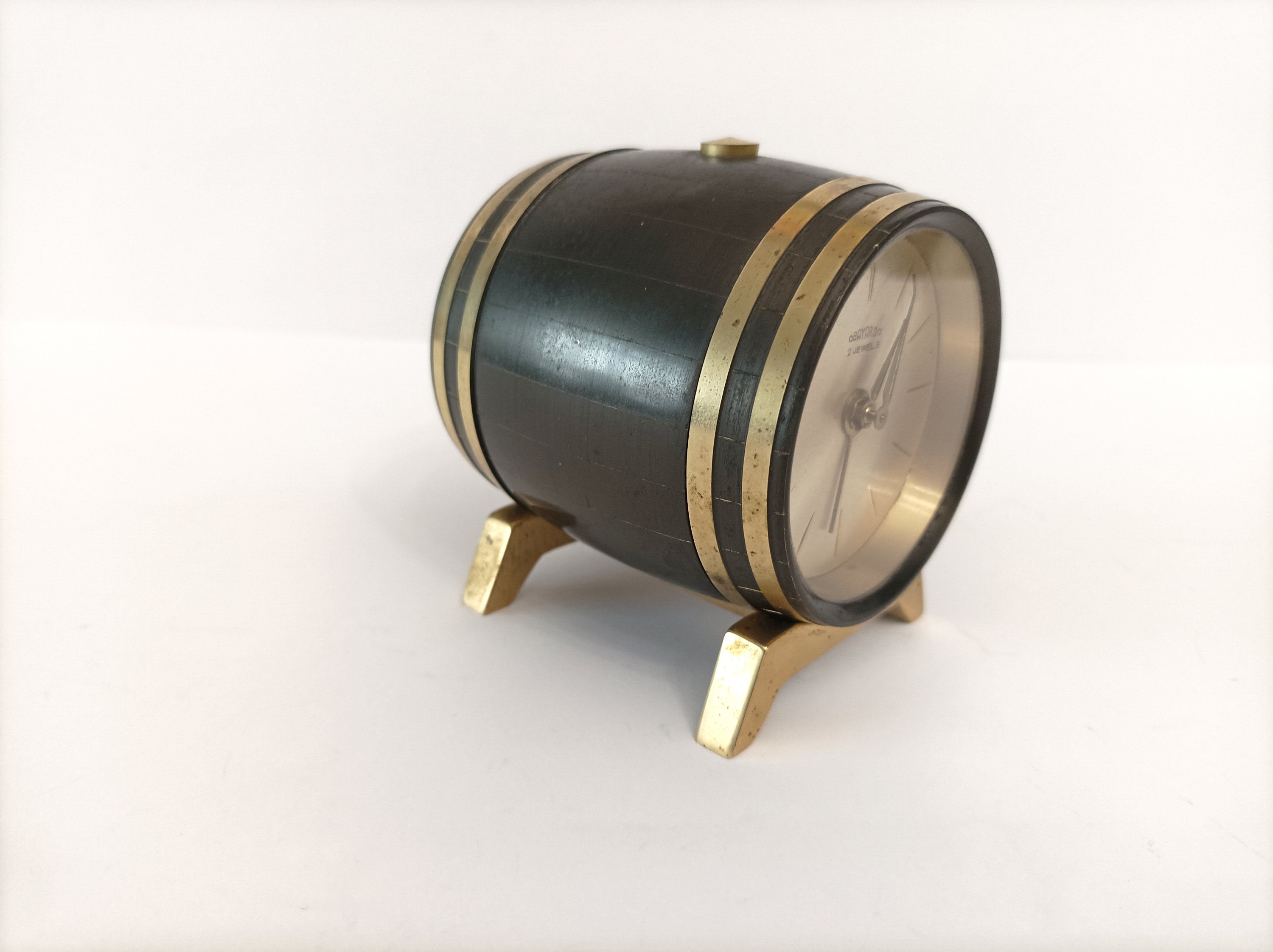 Exremely Rare Vintage Barrel Table Alarm Clock From the 1950s Mcm ...