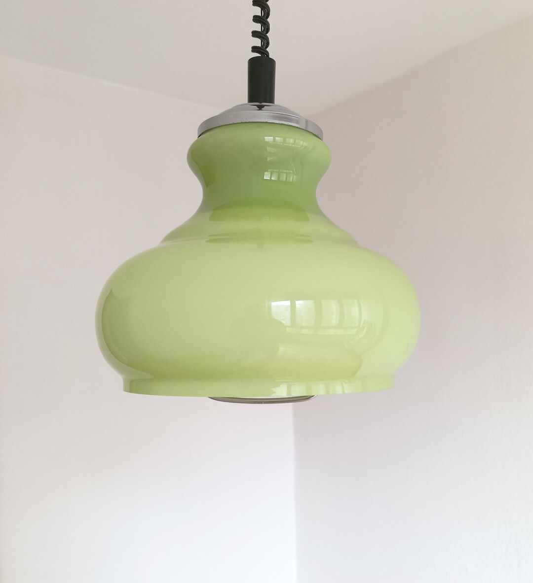 Mcm Vintage Apple Green Opaline Pendant Light From the 1970's - Etsy