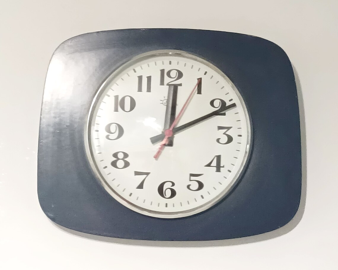 Retro Vintage Blue Wall Clock by DD From the 1980s - Etsy