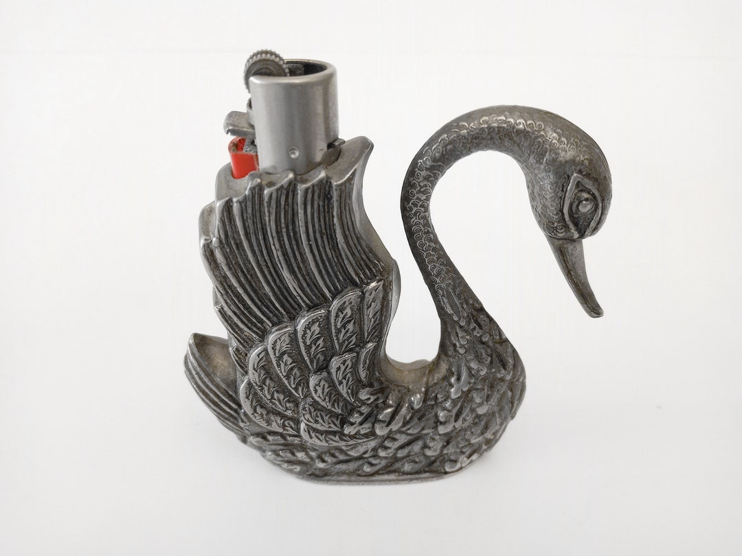 Vintage Silver Metal Swan Lighter Holder Circa 1960 Kitsch Camel Table ...
