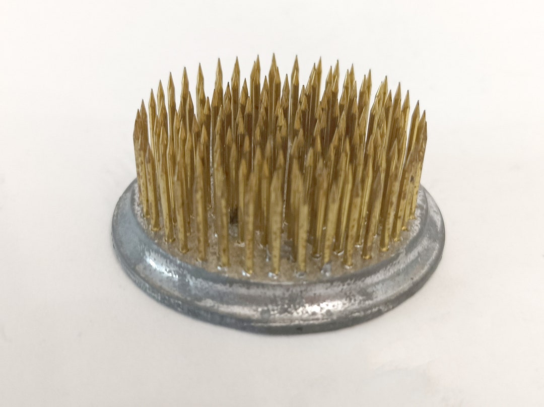 Vintage Metal Flower Frog From Japan Circa 1990 Small Ikebana Japanese ...