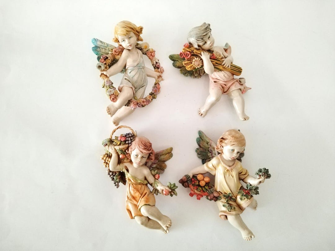 Simonetti Italian Four Seasons Angels or Cherubs Figures Wall Hanging ...