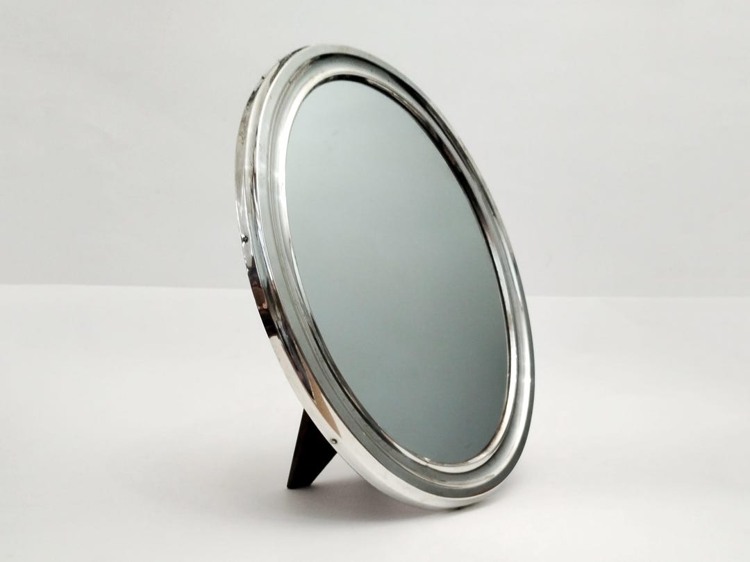 Sterling Silver Oval Table Mirror Made in Spain Circa 1970 Vintage ...