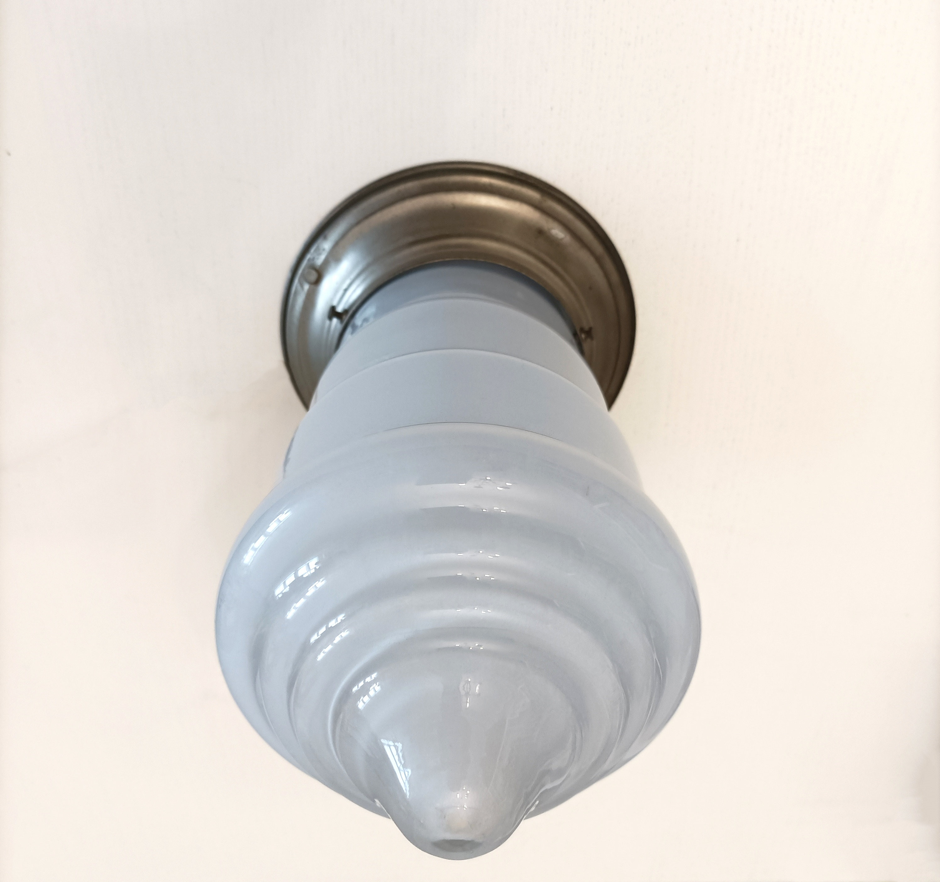French Vintage Blue Art Deco Ceiling Light From the 1940's Rare Blue ...