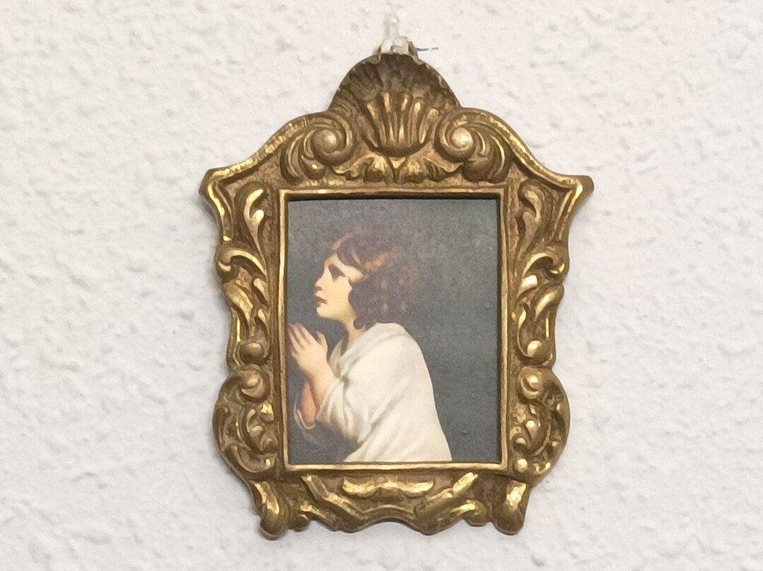 Miniature Framed Wall Picture Circa 1960 French Bronze Miniature Frame ...