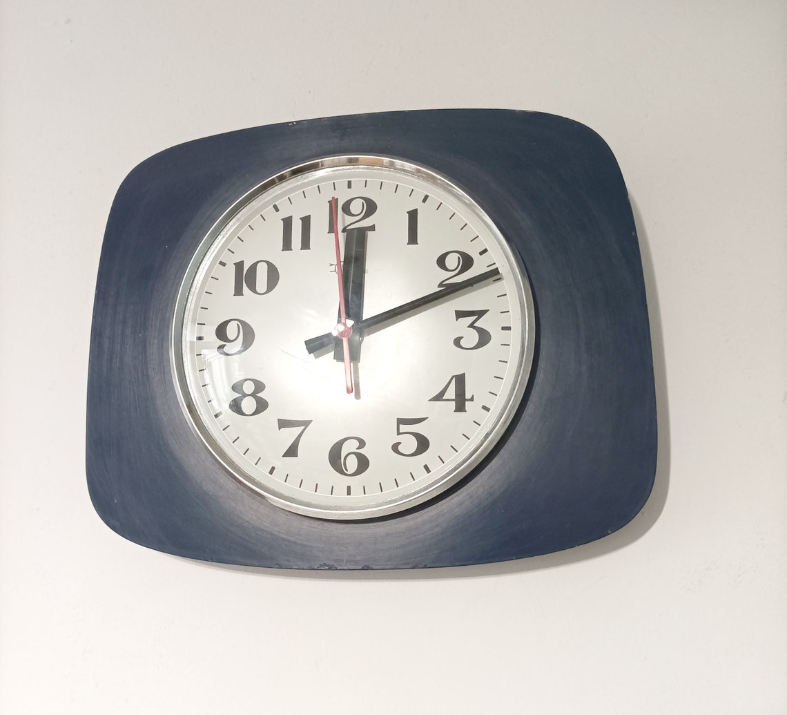 Retro Vintage Blue Wall Clock by DD From the 1980s - Etsy