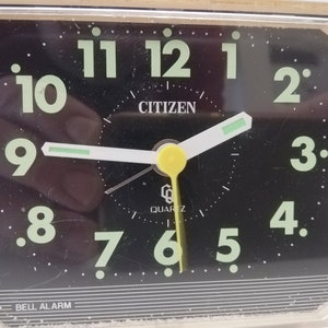 Citizen Bell Alarm Clock Made in Japan in the 1980s Retro Brown and ...