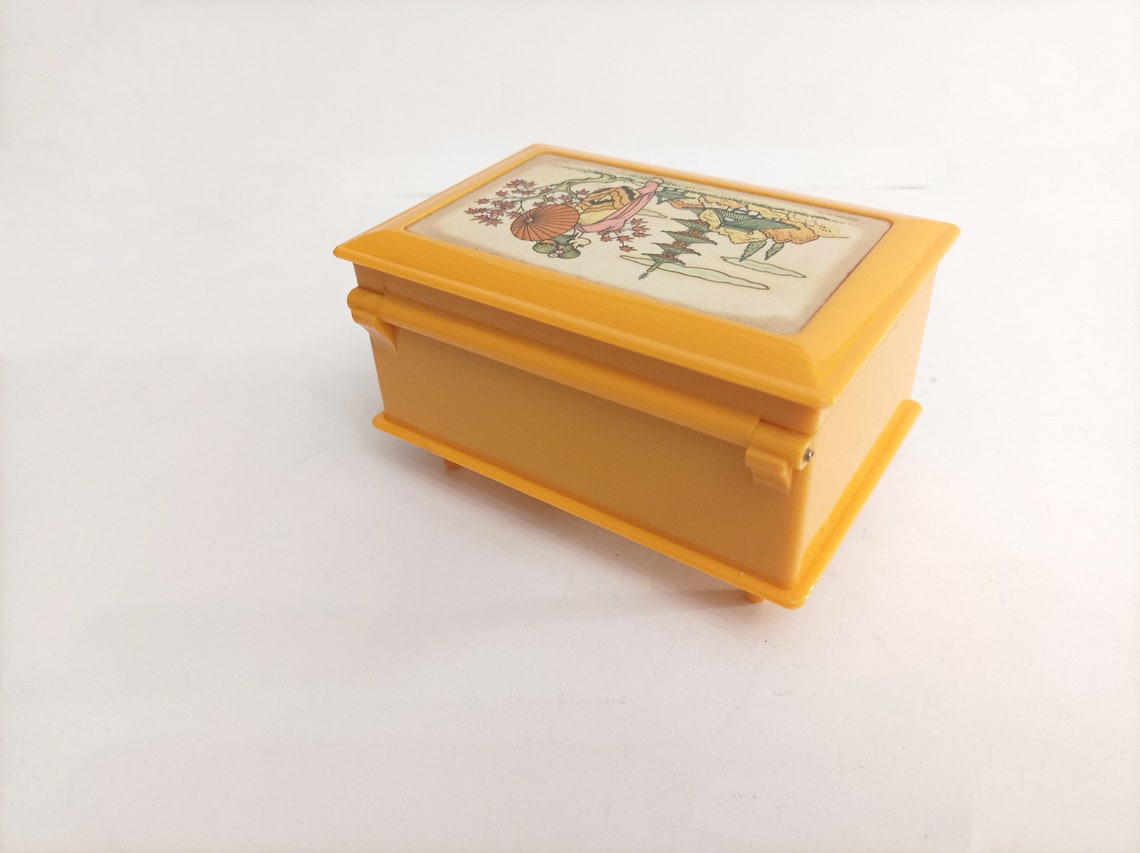 Small Orange Music Box With Ballerina Made in Japan Circa - Etsy