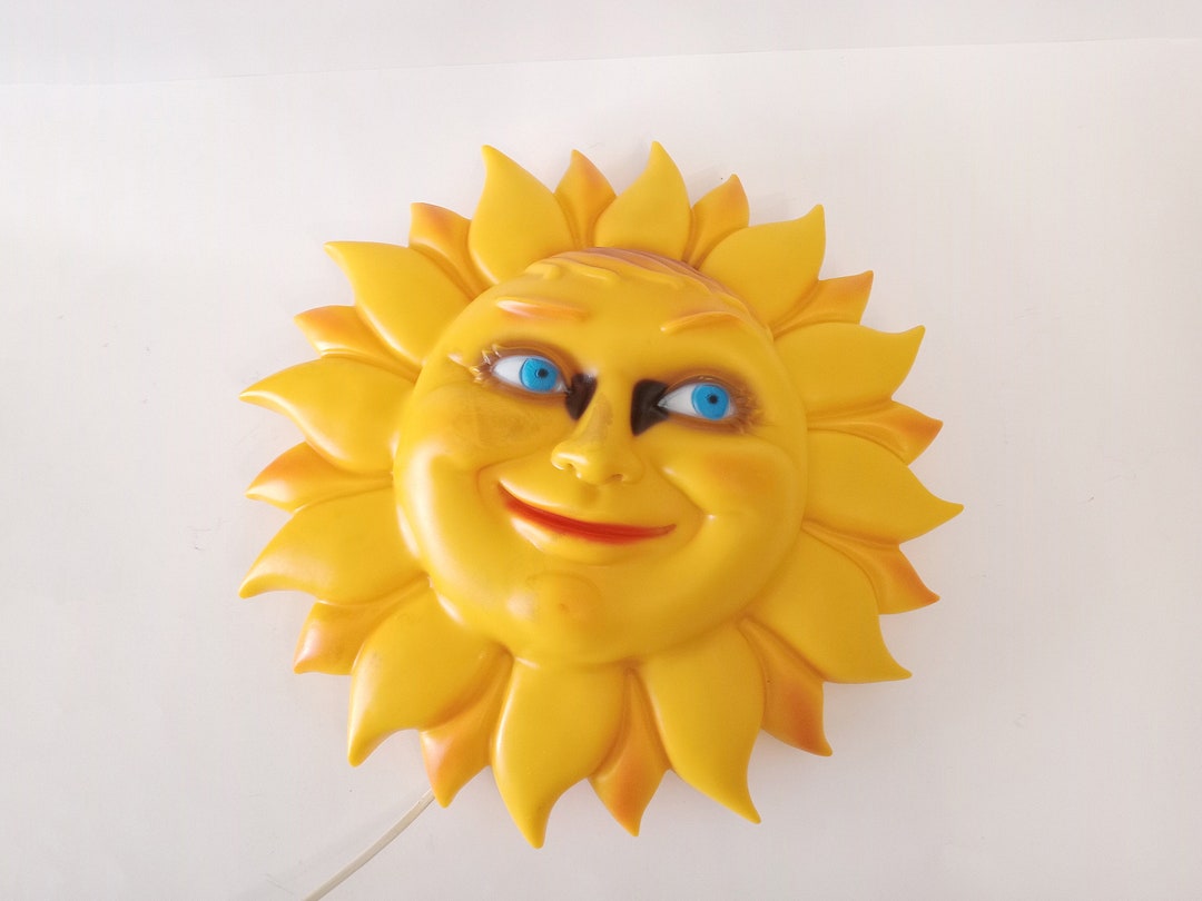Rare Vintage Heico Sun Wall Light Made in Germany Circa 1980 Heico Blue ...