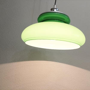 Mcm Green Opaline Pendant Light Made in the 1960's Green Space Age ...
