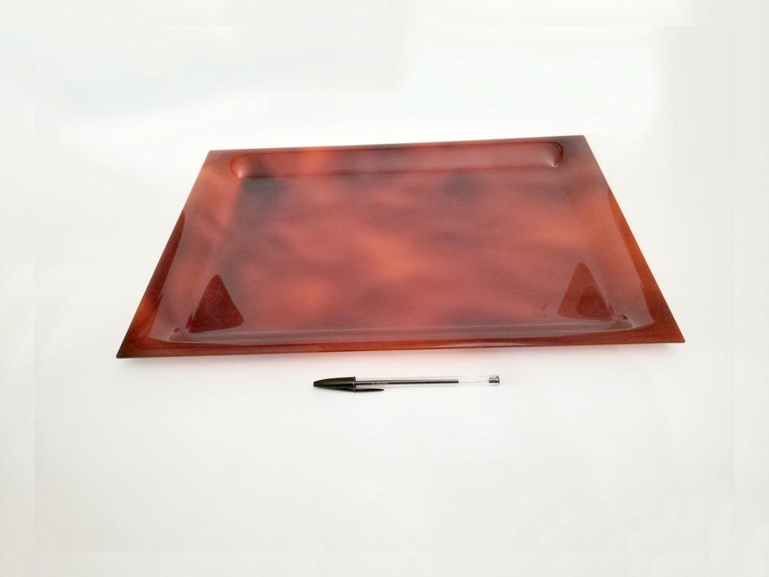 Faux Tortoise Shell Tray Circa 1970 Large Lucite Tortoise Shell Serving ...