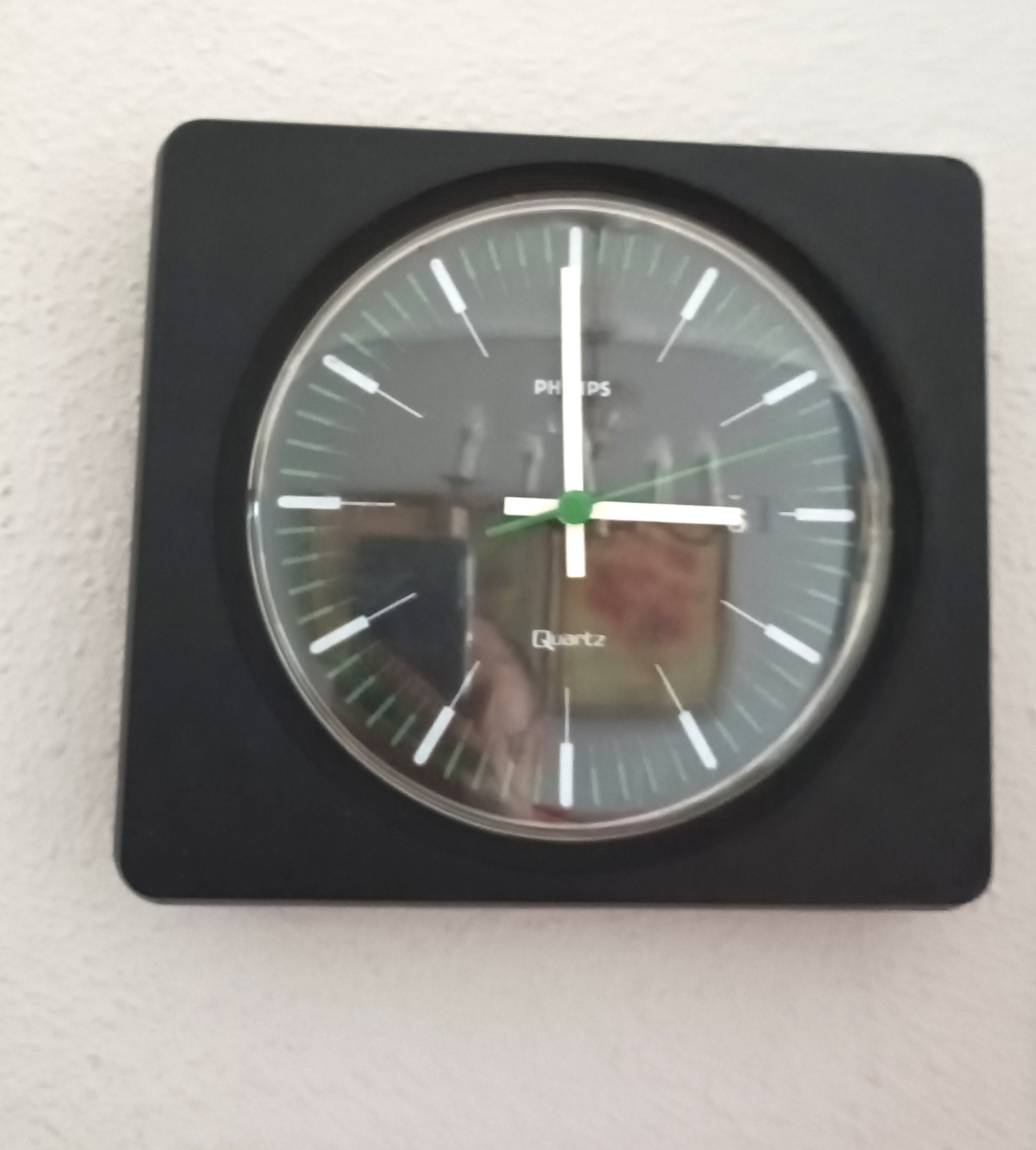Vintage Black Philips Wall Clock With Date Display 80s West - Etsy