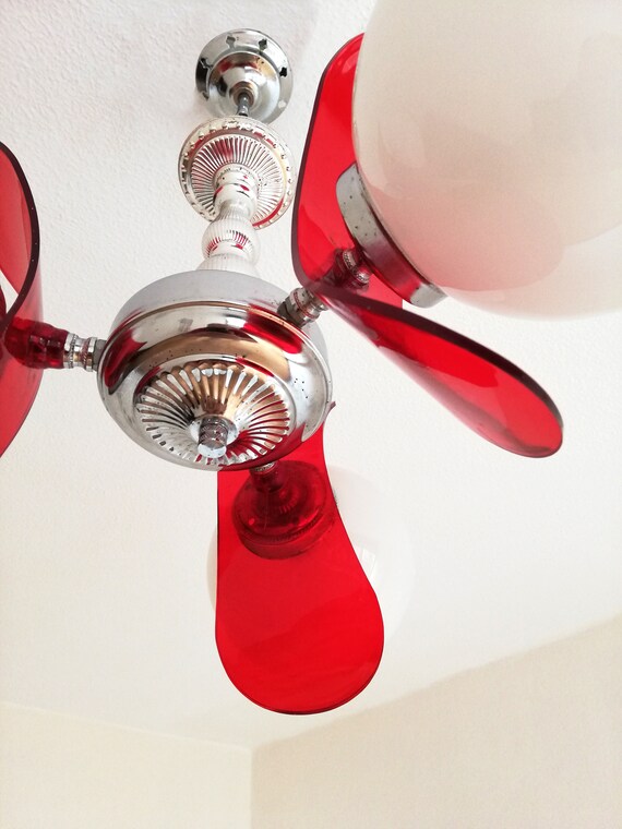 Red And Chrome Ceiling Fan