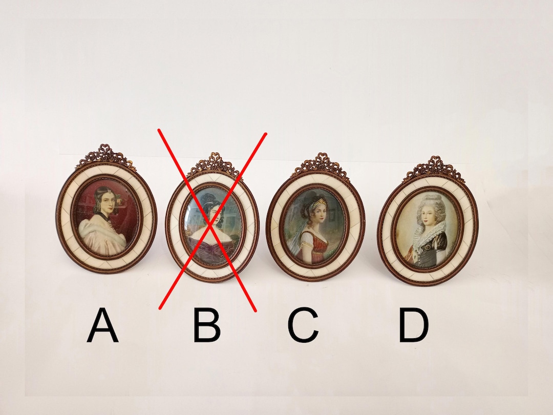 Antique Miniature Portraits of Ladies of Nobility Circa 1900 Hand ...