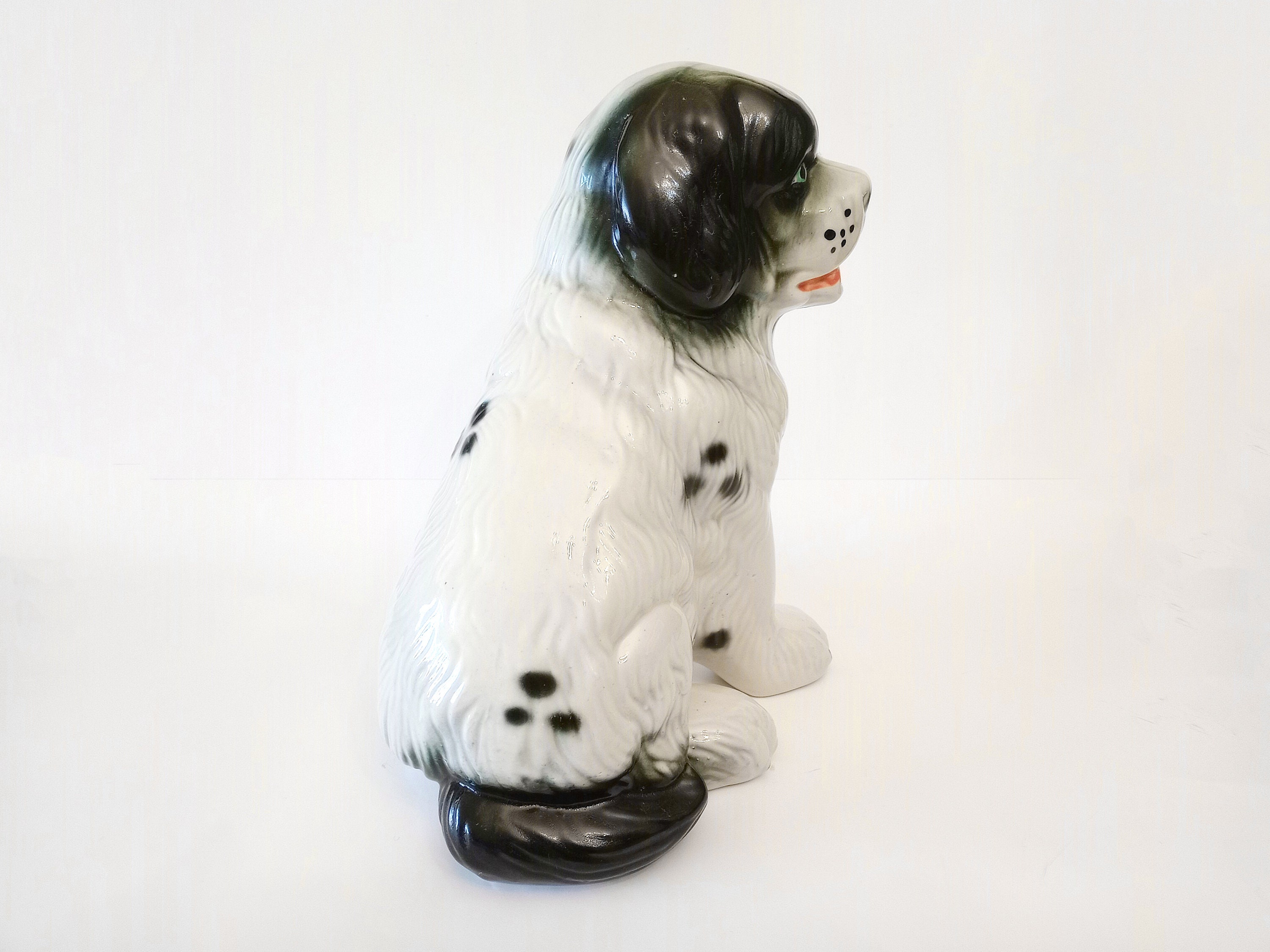 Vintage Ceramic Black and White Dog Figure Made in Spain Circa 1960 ...