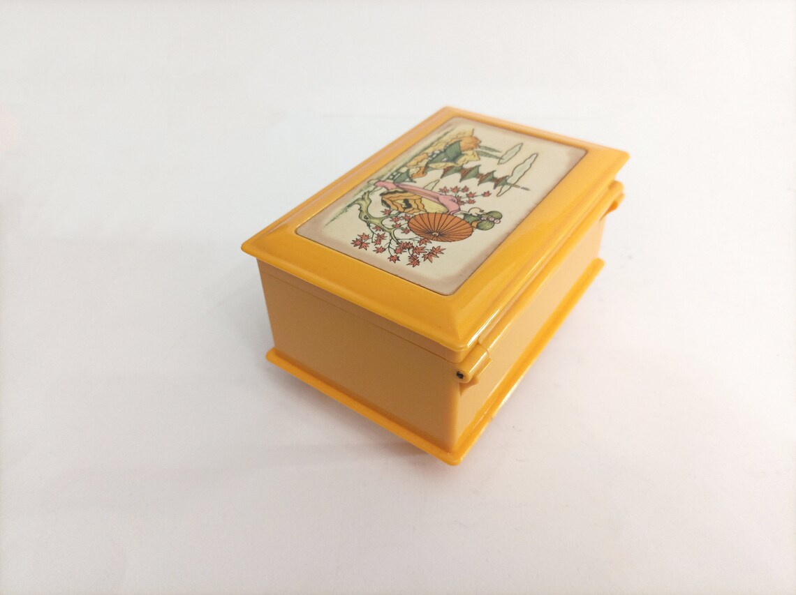 Small Orange Music Box With Ballerina Made in Japan Circa - Etsy