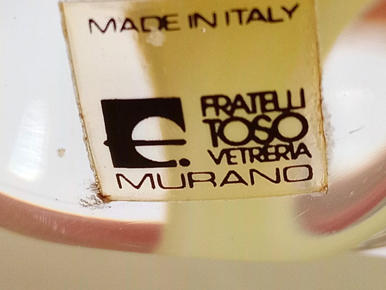 Fratelli Toso Murano Italy Rare Vintage Clear Paperweight With Yellow ...