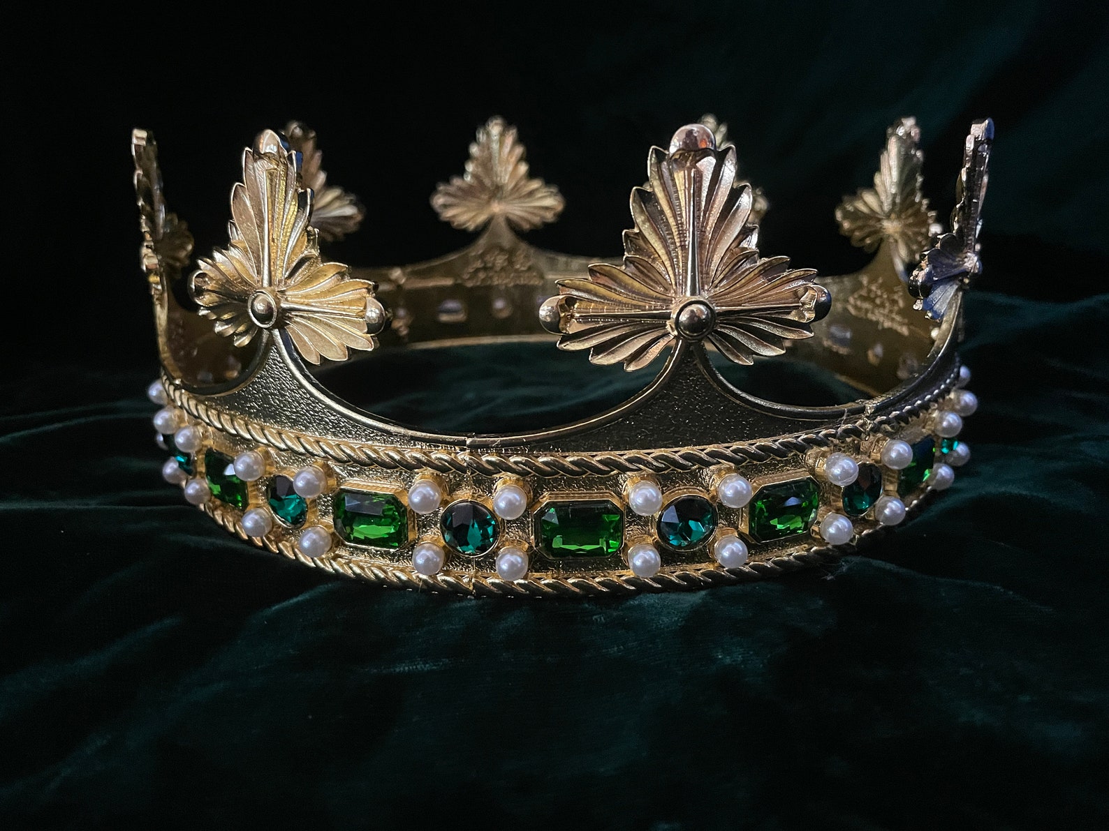 Ducal Medieval Gold Coronet Metal King Queen Crown Pearls Gems - Etsy