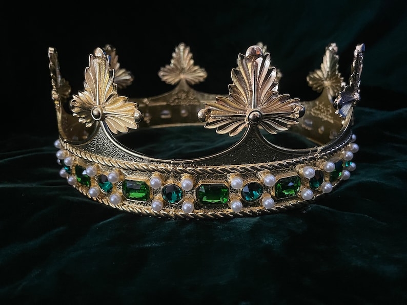 Ducal Medieval Gold Coronet Metal King Queen Crown Pearls Gems - Etsy