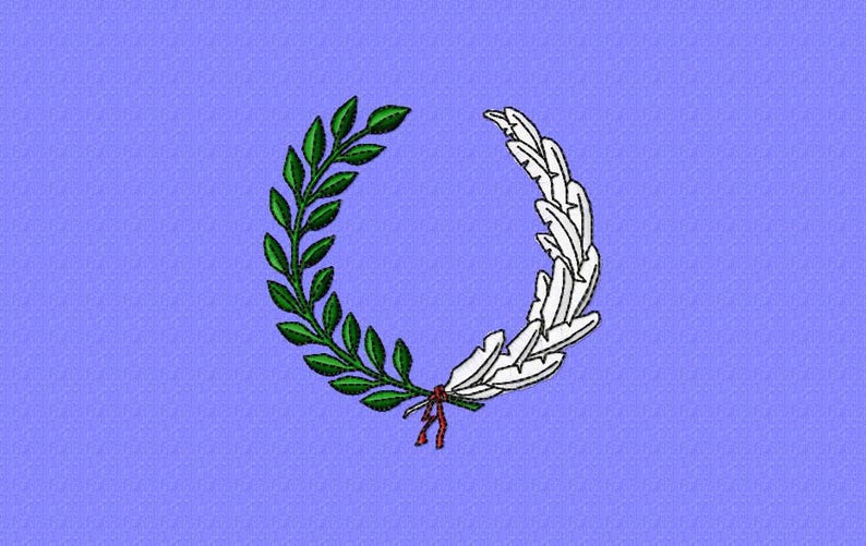 Machine Embroidery a Wreath Half Laurel Leaves and Half - Etsy