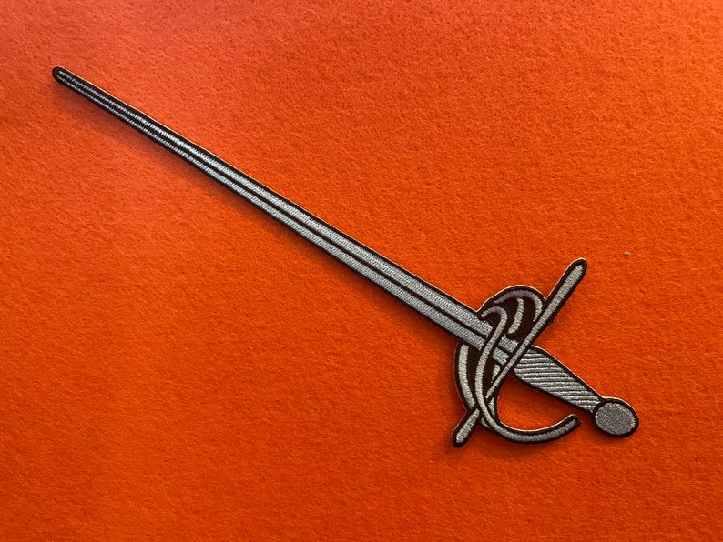 Embroidered Rapier Sword Iron on Patch Use for Master of Defense MOD ...