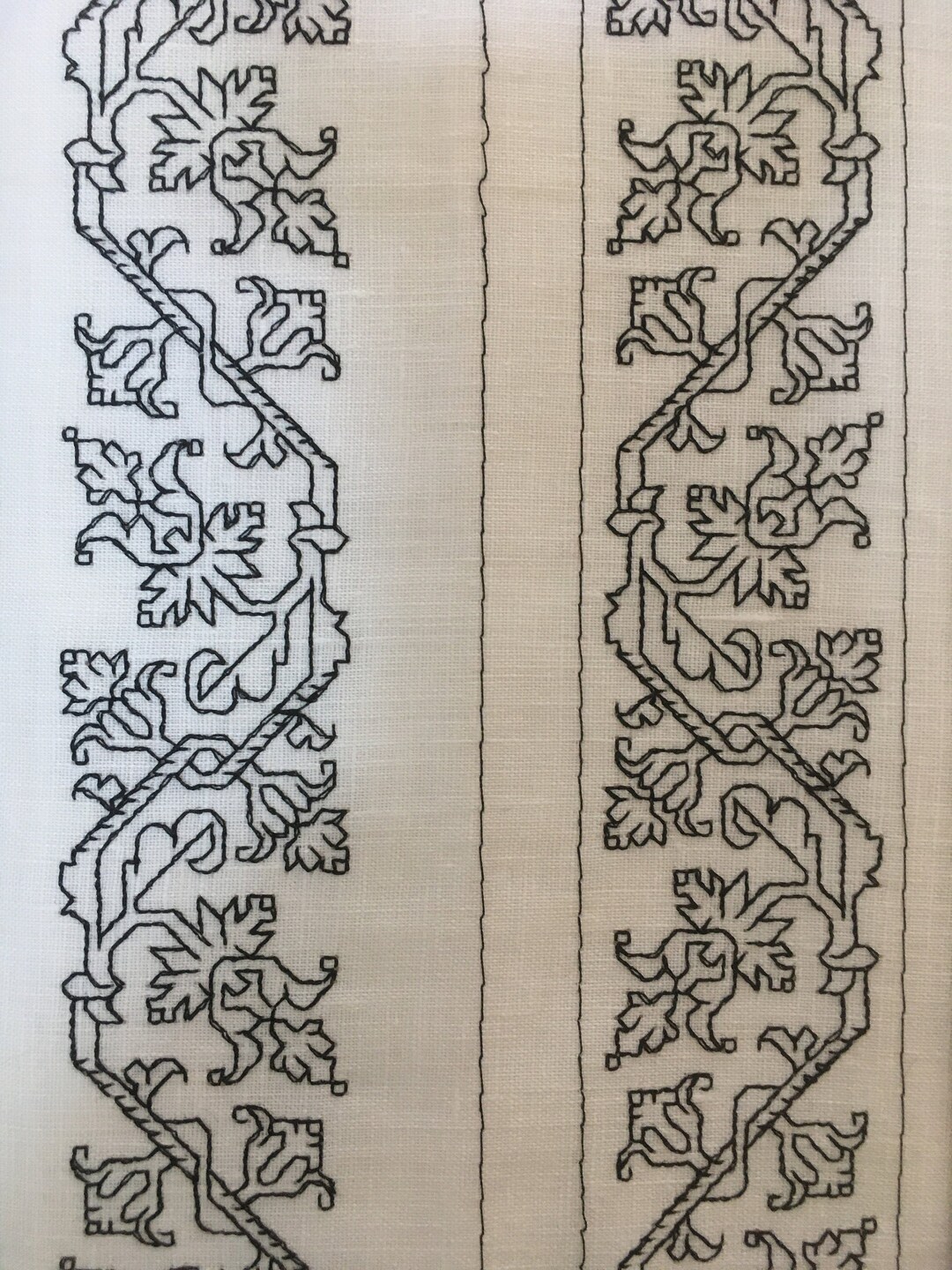 Italian Embroidered Blackwork Square Collar and Cuffs - Etsy