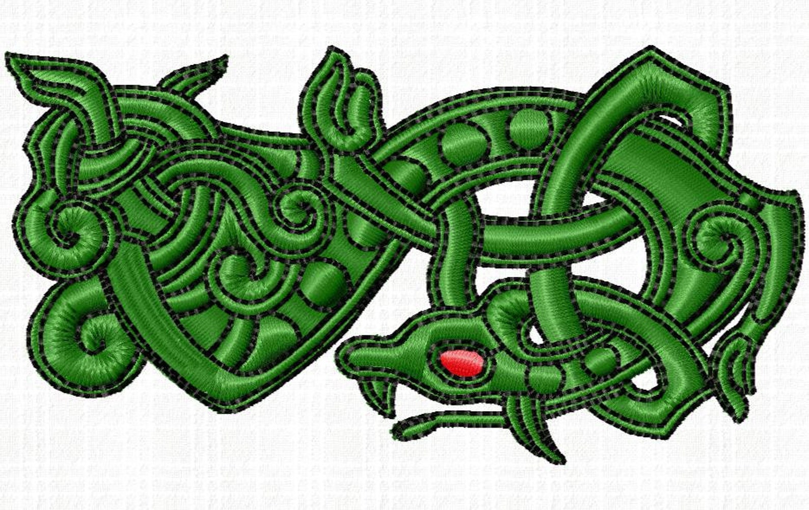 Machine Embroidery Design Viking Norse Jelling Style Dragon - Etsy