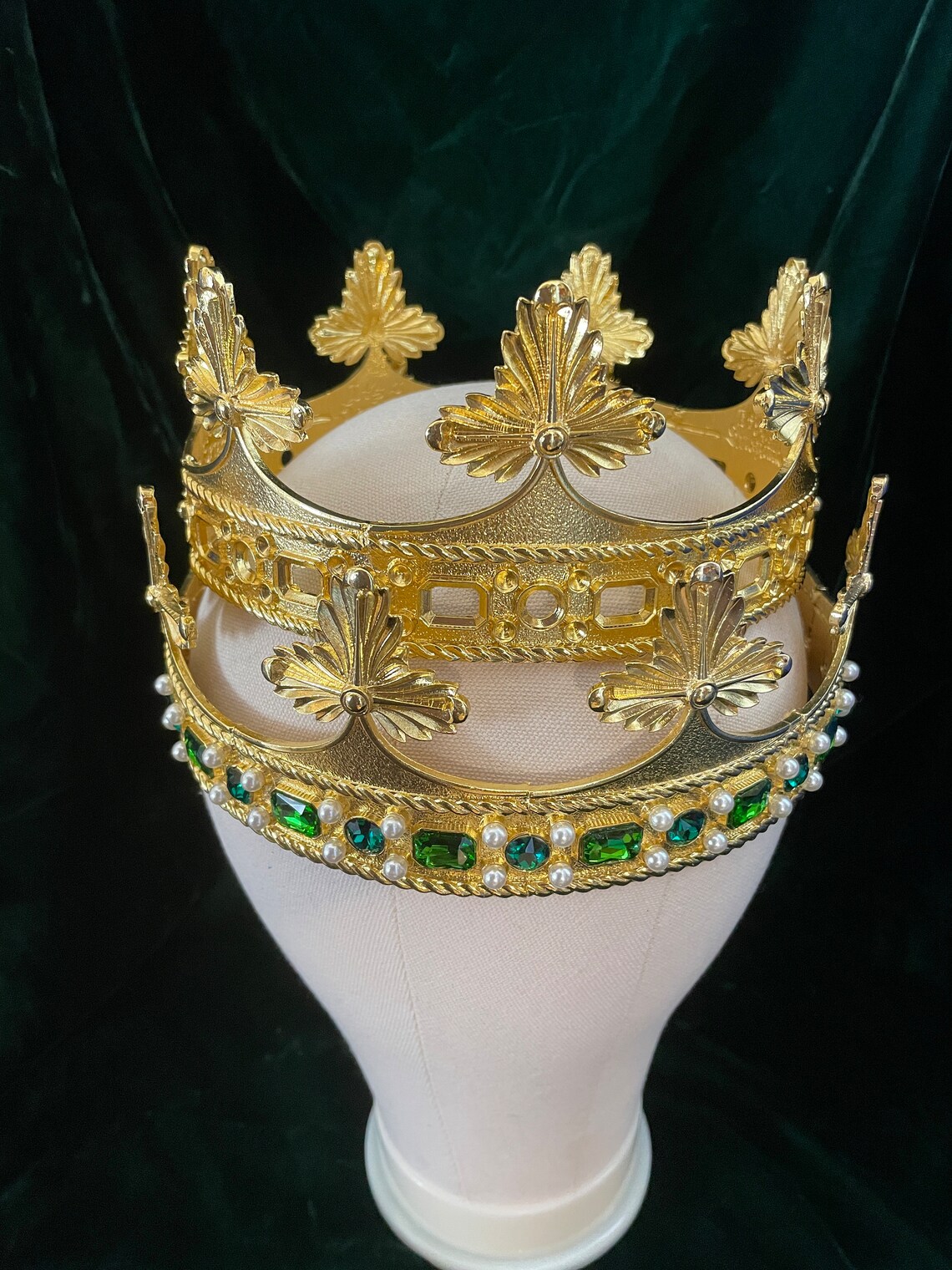 Ducal Medieval Gold Coronet Metal King Queen Crown Pearls Gems - Etsy