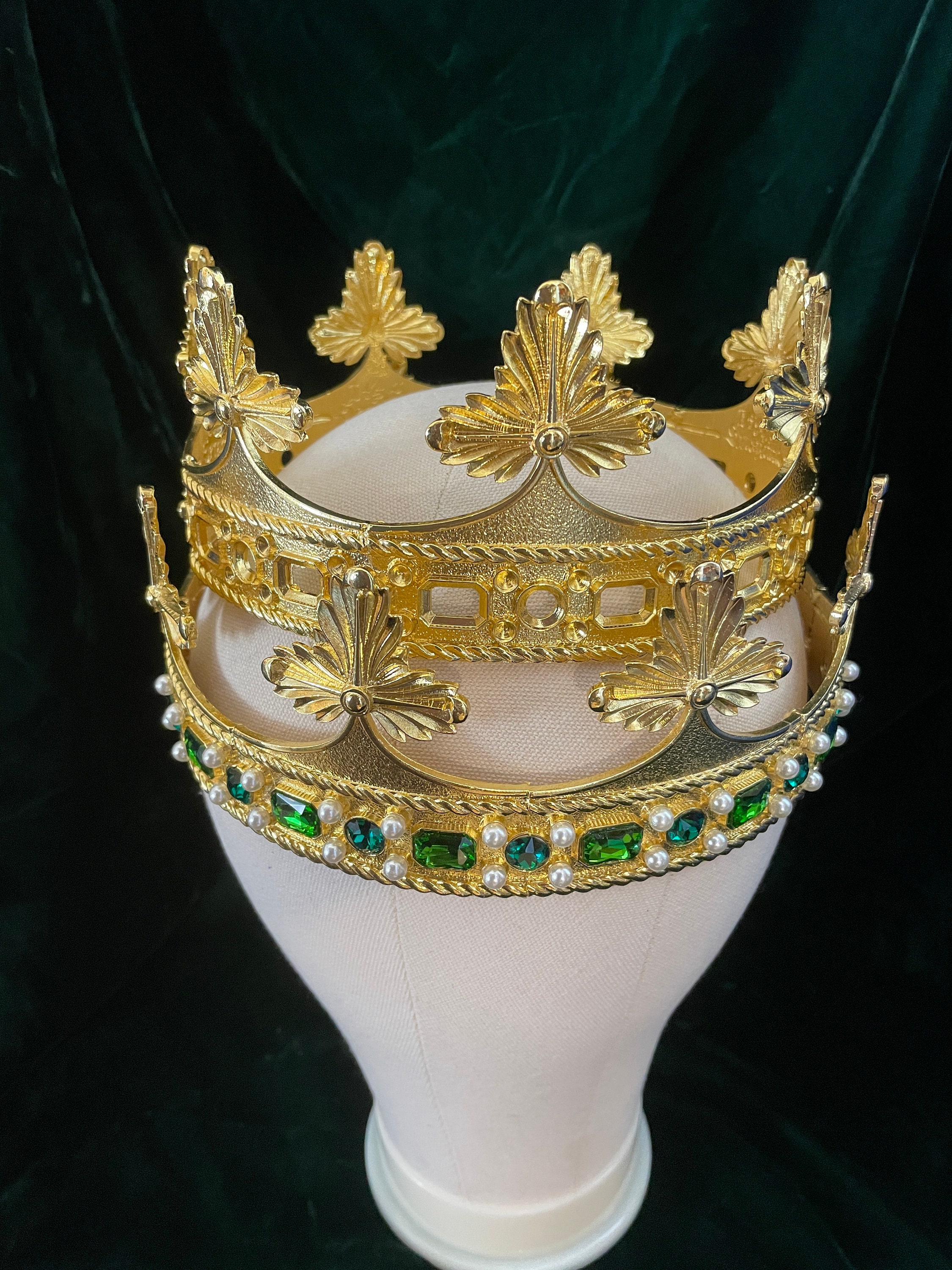 Ducal Medieval Gold Coronet Metal King Queen Crown Pearls Gems ...