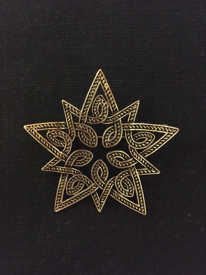 Celtic Knotwork 10 Pointed Star Brooch Ansteorra SCA - Etsy