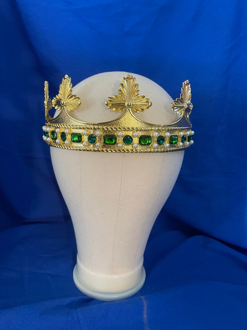 Ducal Medieval Gold Coronet Metal King Queen Crown Pearls Gems ...