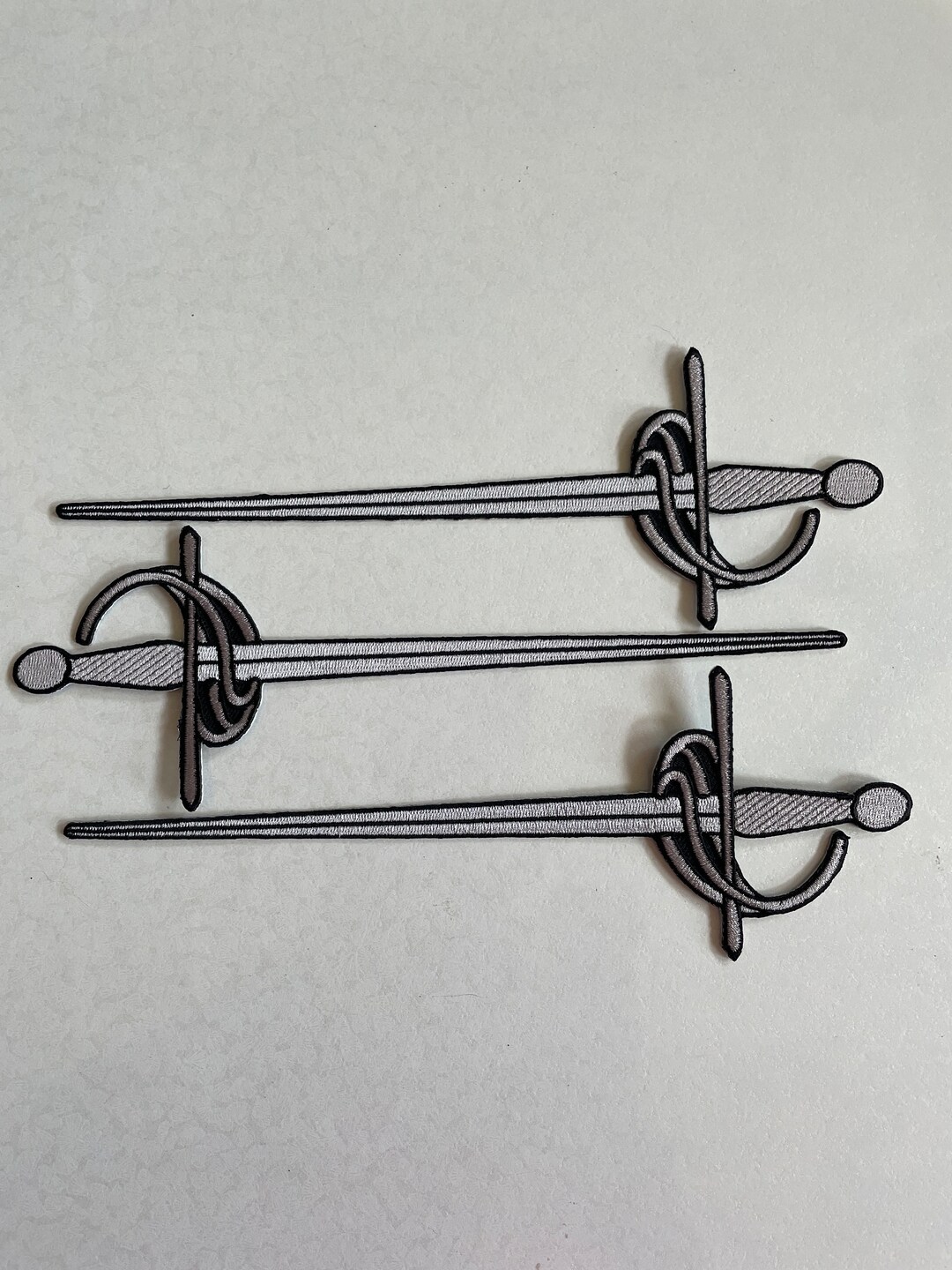 Embroidered Rapier Sword Iron on Patch Use for Master of Defense MOD ...