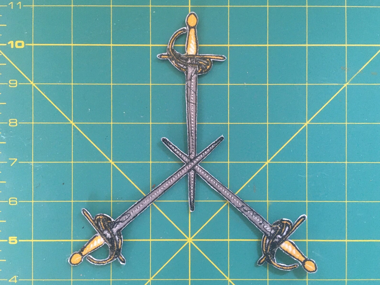 3 Crossed Swords Embroidered Iron on Patch Master of Defense - Etsy