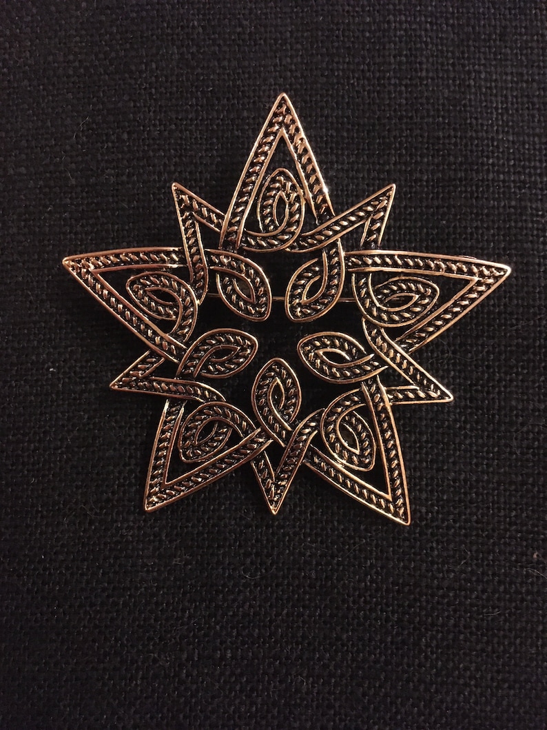 Celtic Knotwork 10 Pointed Star Brooch Ansteorra SCA - Etsy