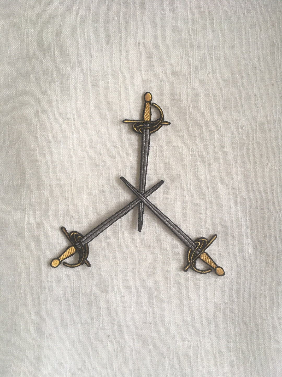3 Crossed Swords Embroidered Iron on Patch Master of Defense MOD SCA - Etsy