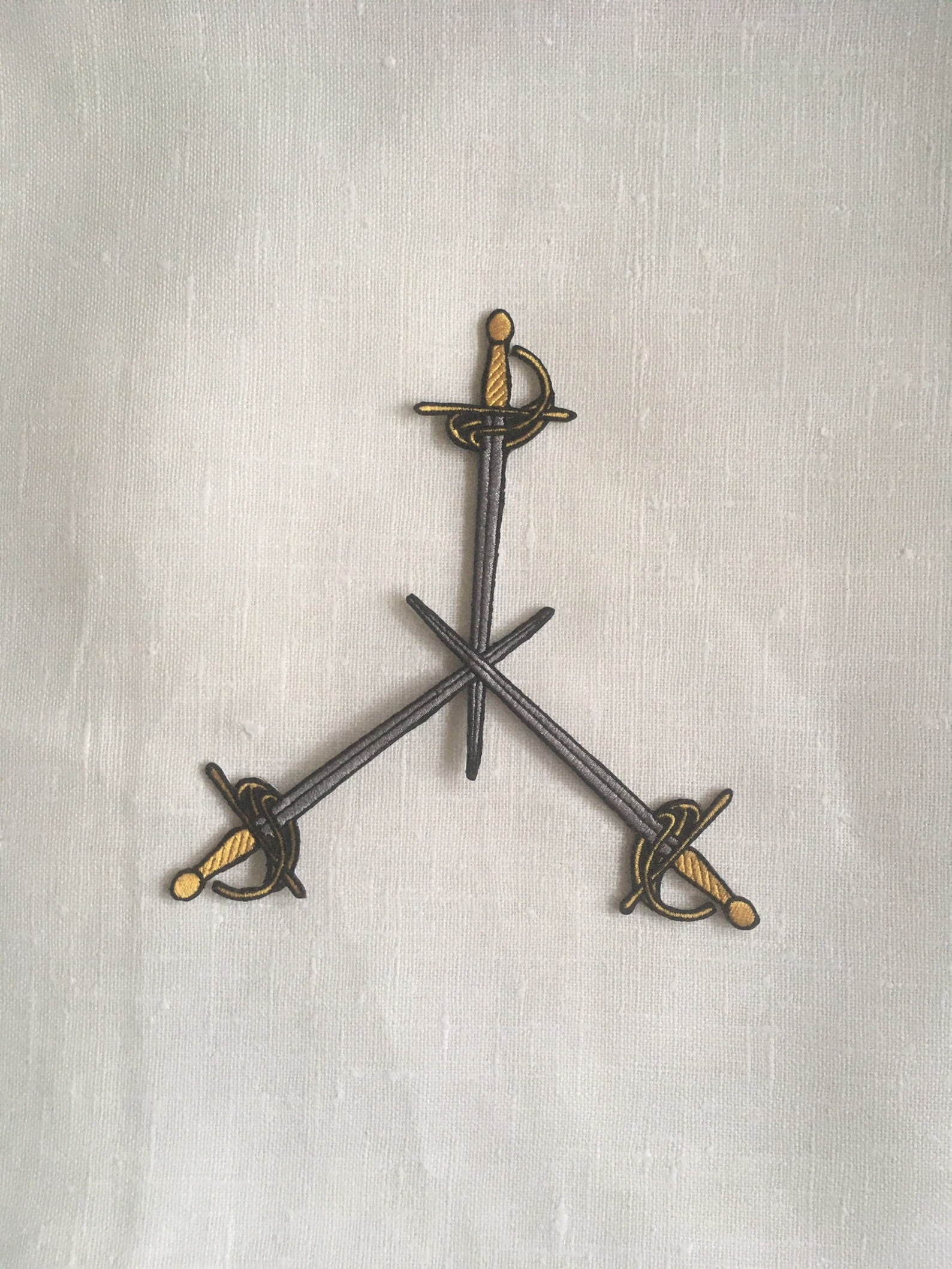 3 Crossed Swords Embroidered Iron on Patch Master of Defense - Etsy